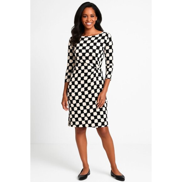 Talbots | Dresses | Talbots Womens Faux Wrap Jersey Sheath Dress ...